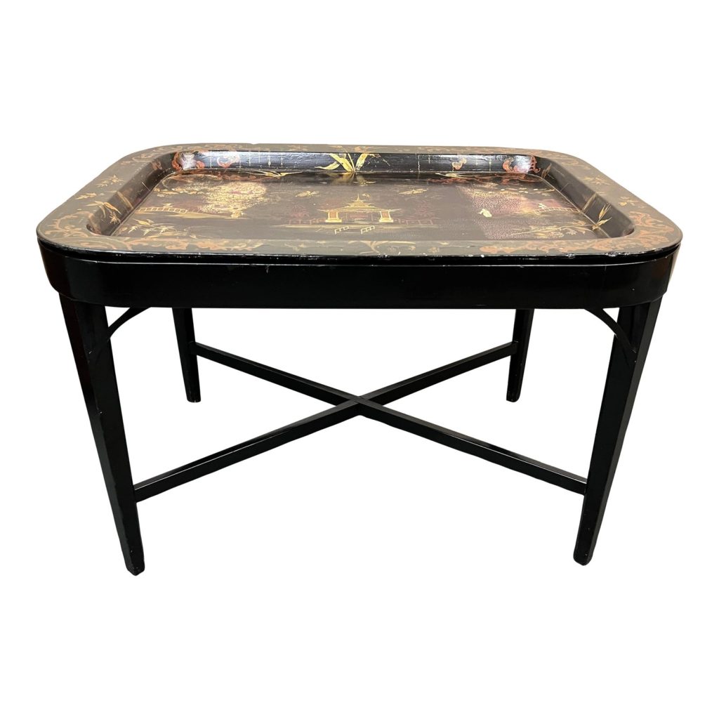 Vintage Chinoiserie Lacquered Tray Table - Design Plus Gallery