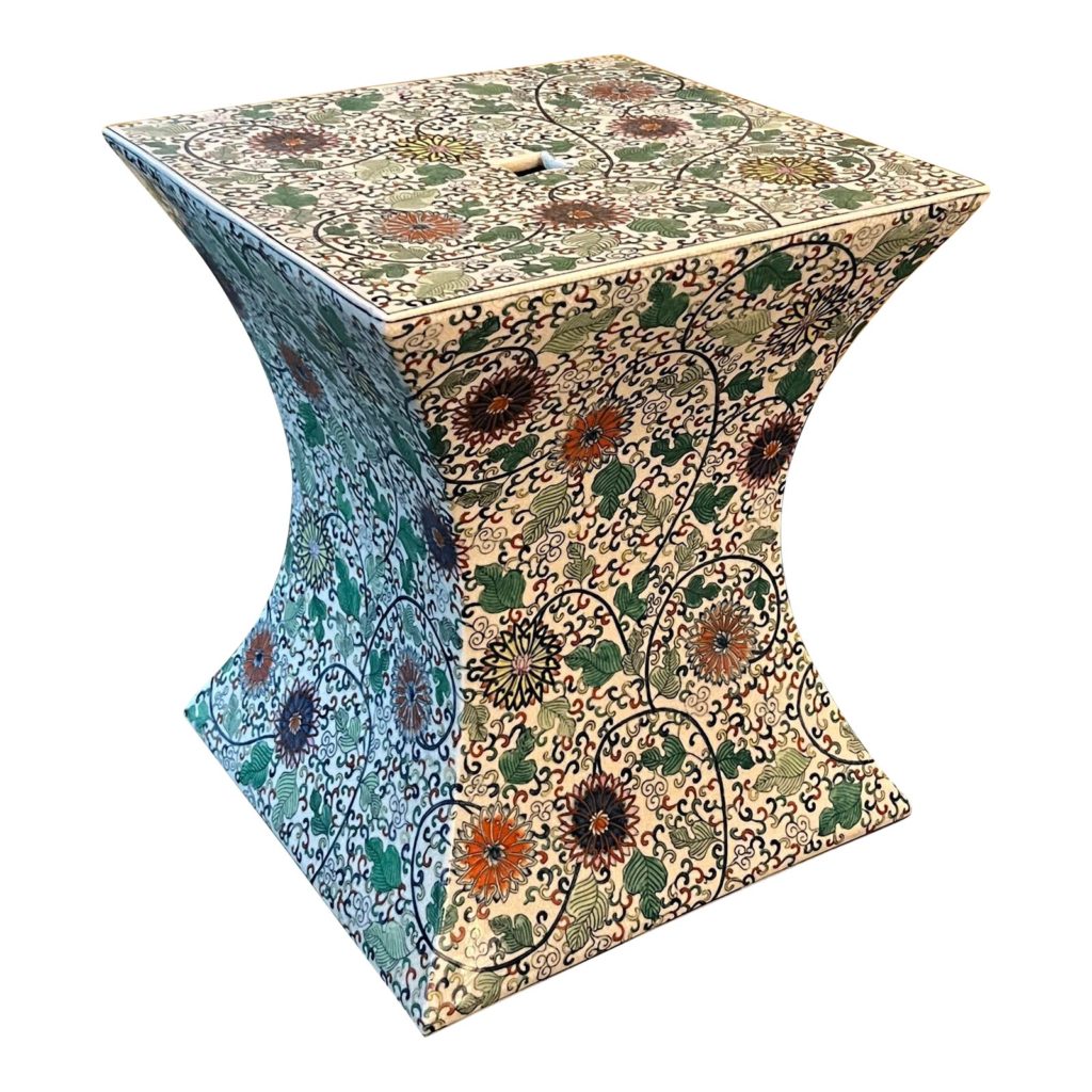 Gump's Asian Inspired Ceramic Stool - Design Plus Gallery