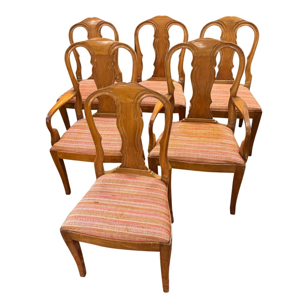 Vintage Carved Dining Chairs, Set of Six - Design Plus Gallery