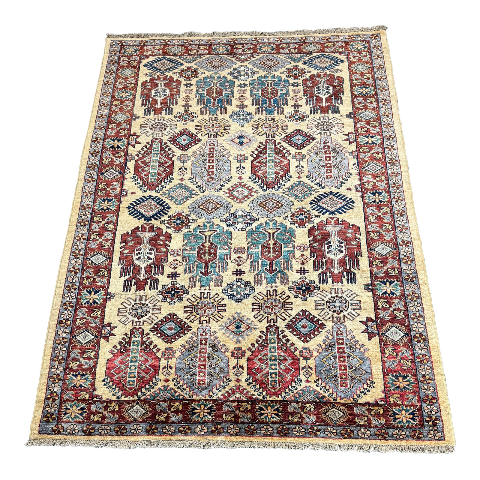 Contemporary Hand Made Wool Oushak Rug – 4ft 10in × 6ft 11in | Design ...