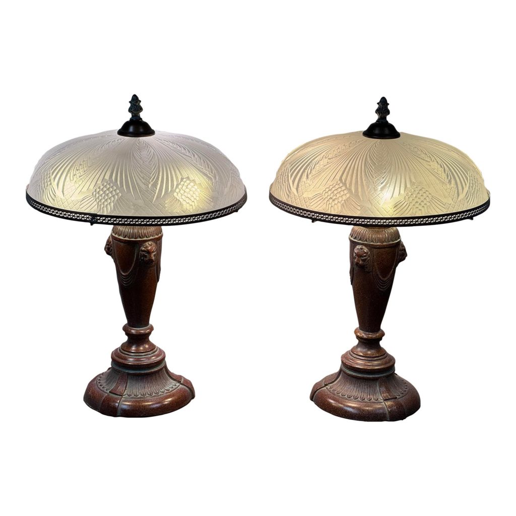 Rayo Antique Electrified Brass + Glass Oil Lamp | Design Plus Gallery