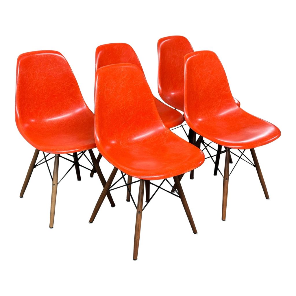 Gus Thompson Black Leather Chairs – A Pair | Design Plus Gallery
