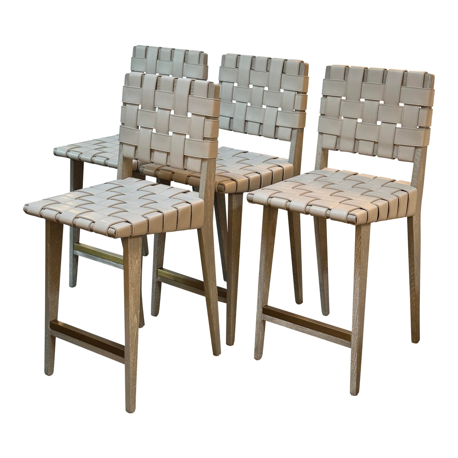 interlude-home-louis-leather-counter-stools-a-set-of-four-7526 - Design ...