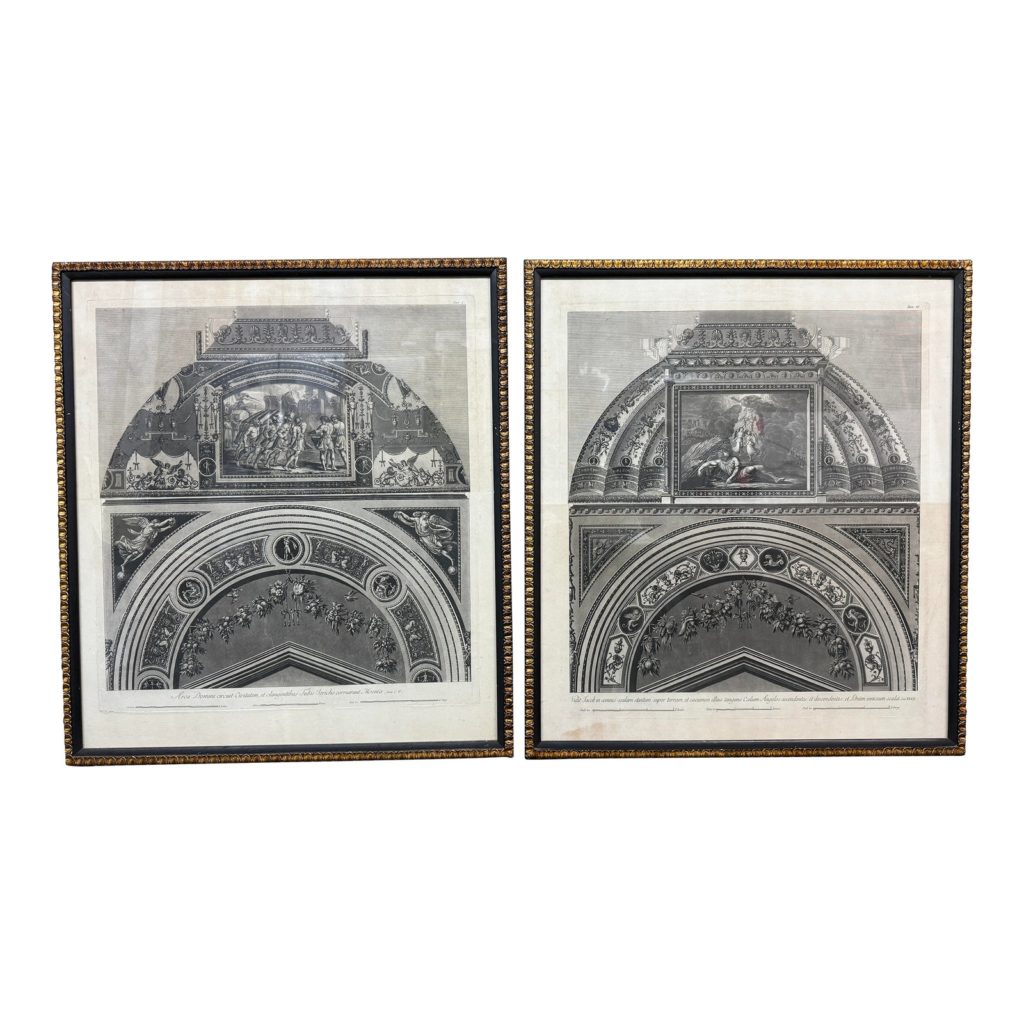 Vatican Loggia Bay Elevation Etchings by Giovanni Ottaviani, a Pair ...