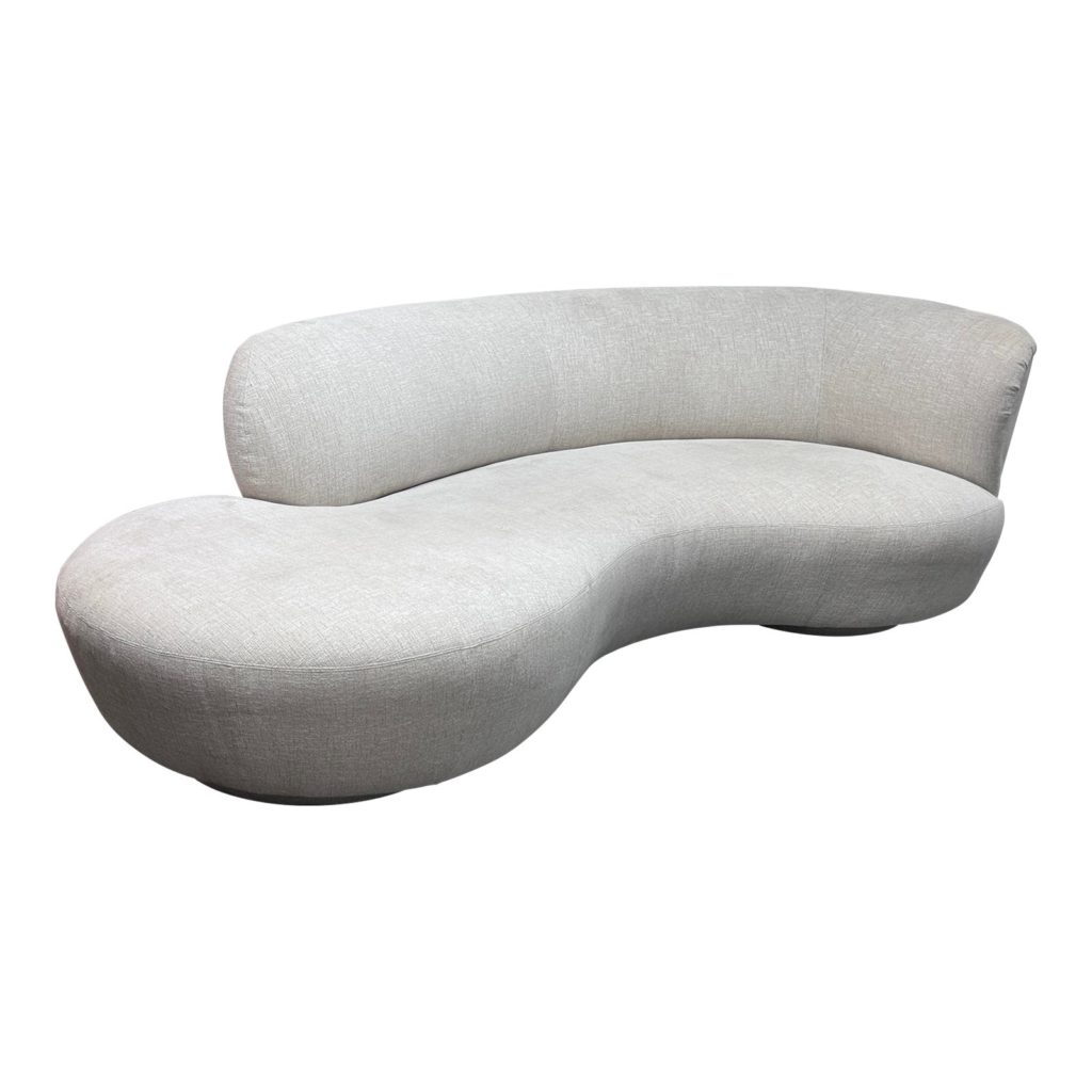 Vladimir Kagan Style Postmodern Serpentine Cream Sofa. Original Price ...