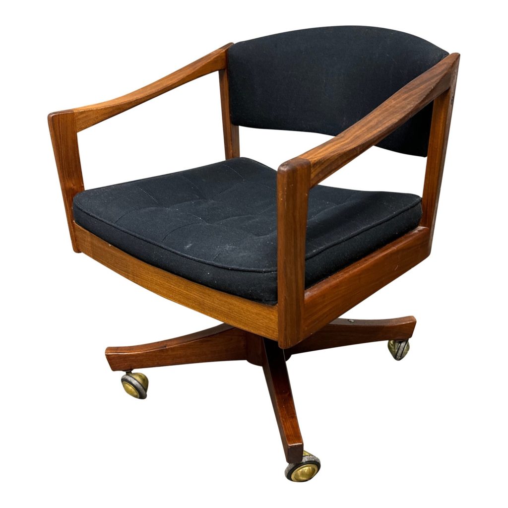 Vintage Black Swivel Office Chair on Wheels | Design Plus Gallery