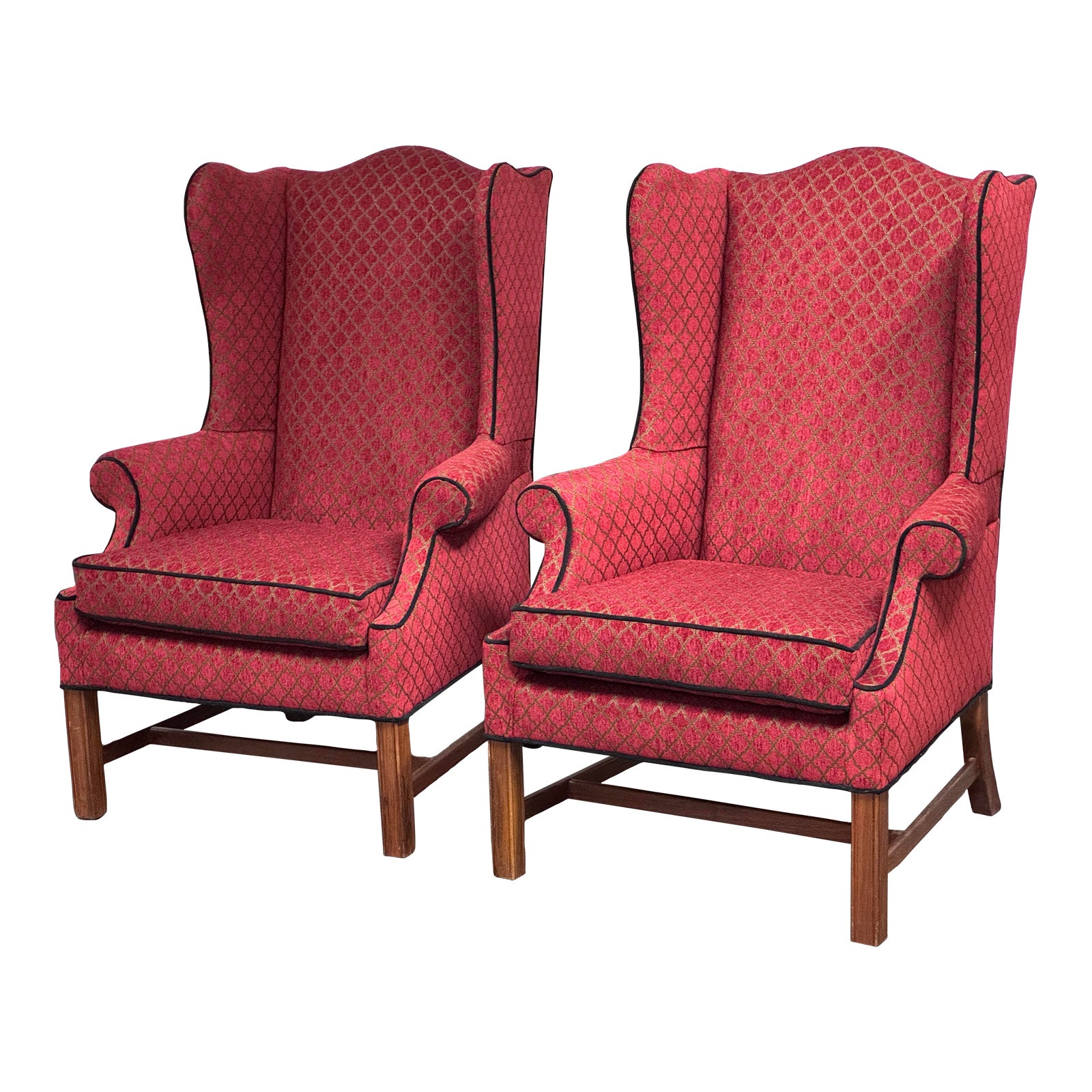 red-chenille-with-quatrefoil-pattern-wingback-chairs-a-pair-4445 ...