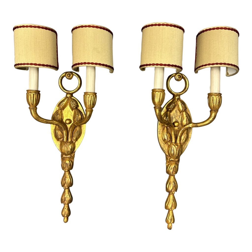 Paul Ferrante Dual Arm Wall Sconces, a Pair - Design Plus Gallery