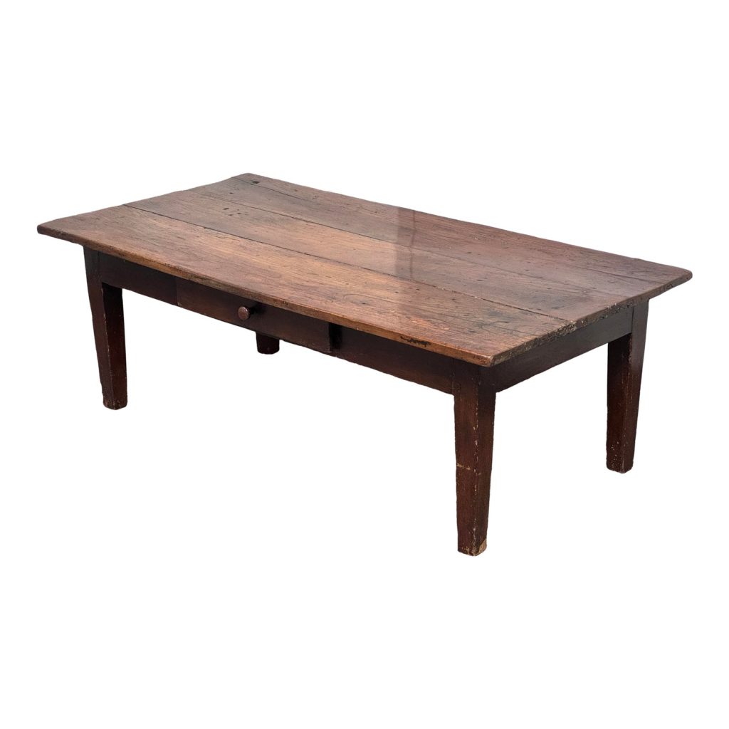 Antique Rustic Coffee Table With Single Drawer - Design Plus Gallery