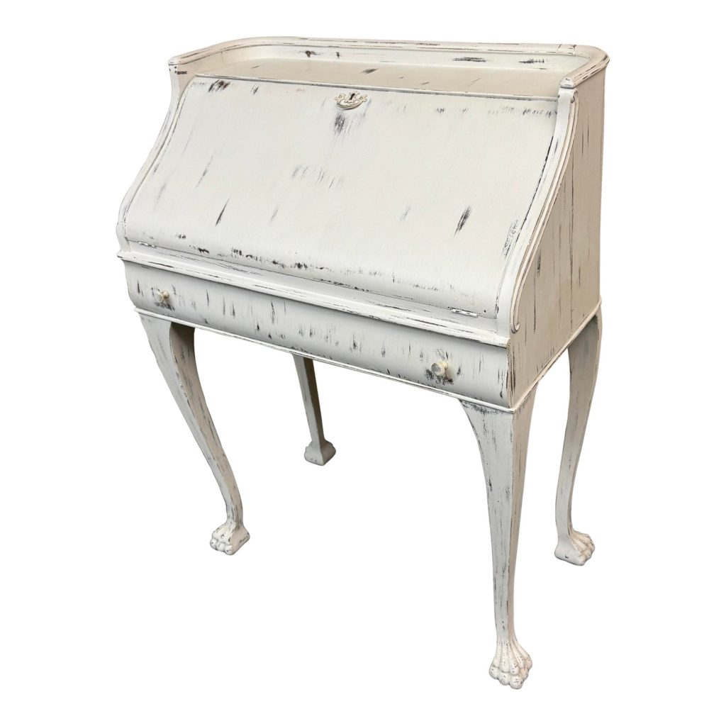 Vintage French Chalk Painted Writing Desk - Design Plus Gallery