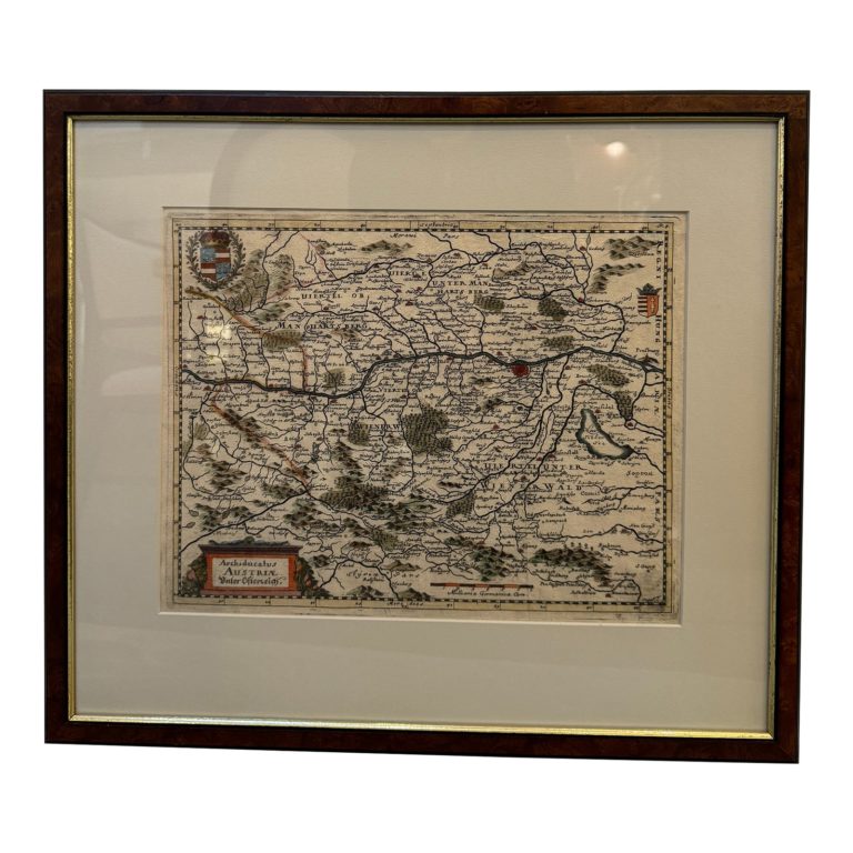 Vintage Austria Map, Framed - Design Plus Gallery