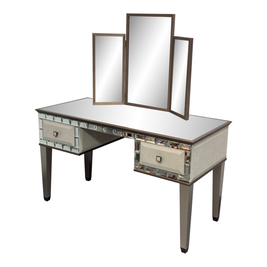 Simpsons London Charleston Tiffany Vanity Desk + Tri Fold Mirror ...