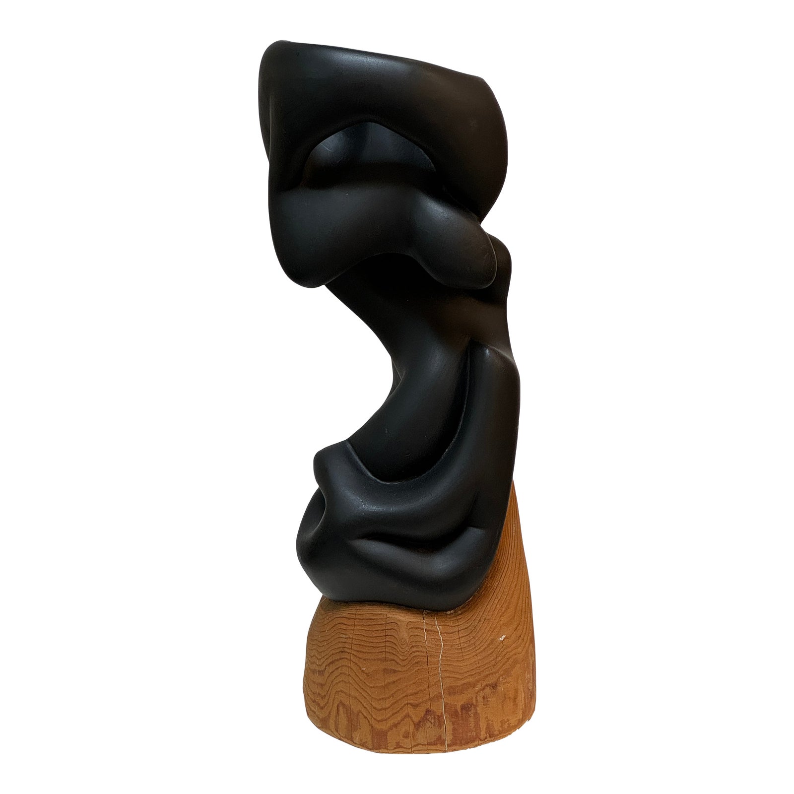 Unsigned Modern Biomorphic Abstract Wood Sculpture - Design Plus Gallery