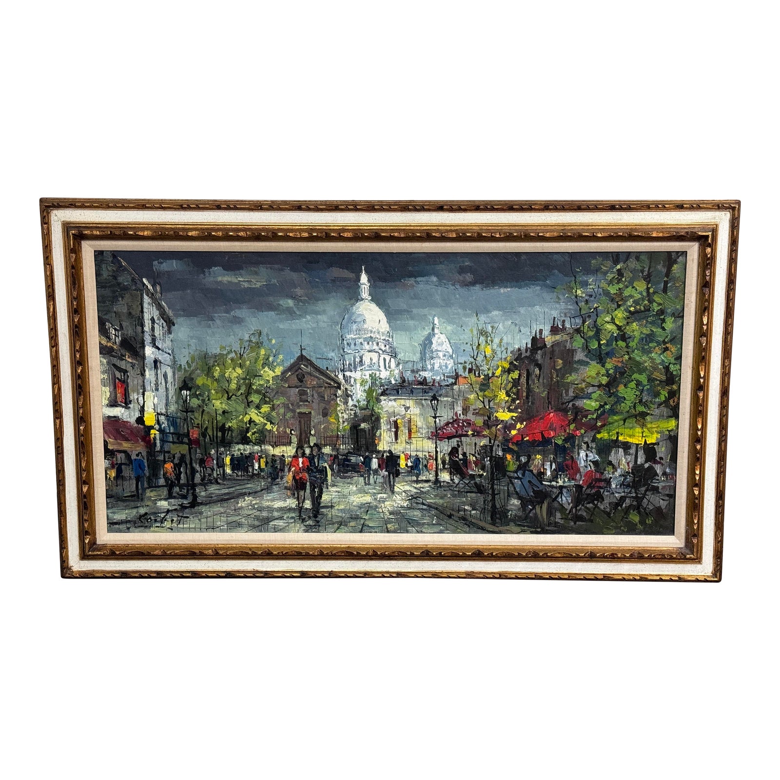 Vintage Parisian Cityscape, Signed Artist Corbet - Design Plus Gallery