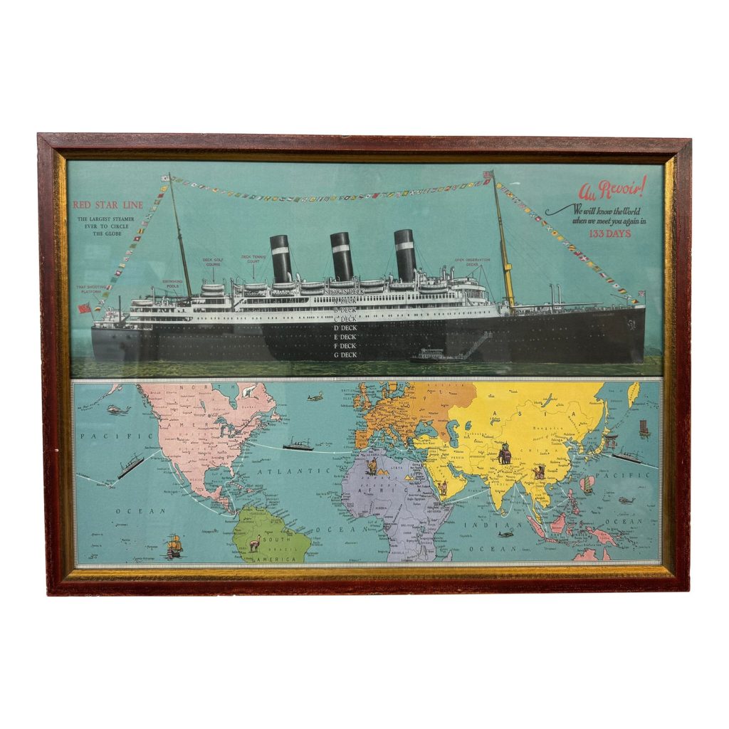 Vintage Red Star Line Poster - Design Plus Gallery