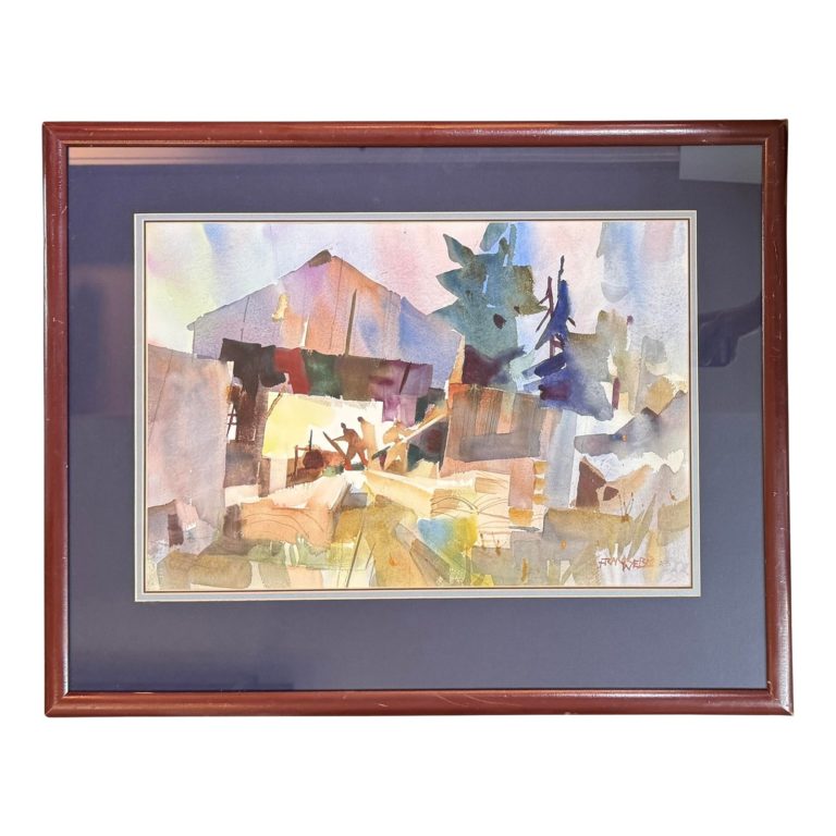 Circa 1981 Frank Webb "Mill" Original Watercolor Painting - Design Plus ...