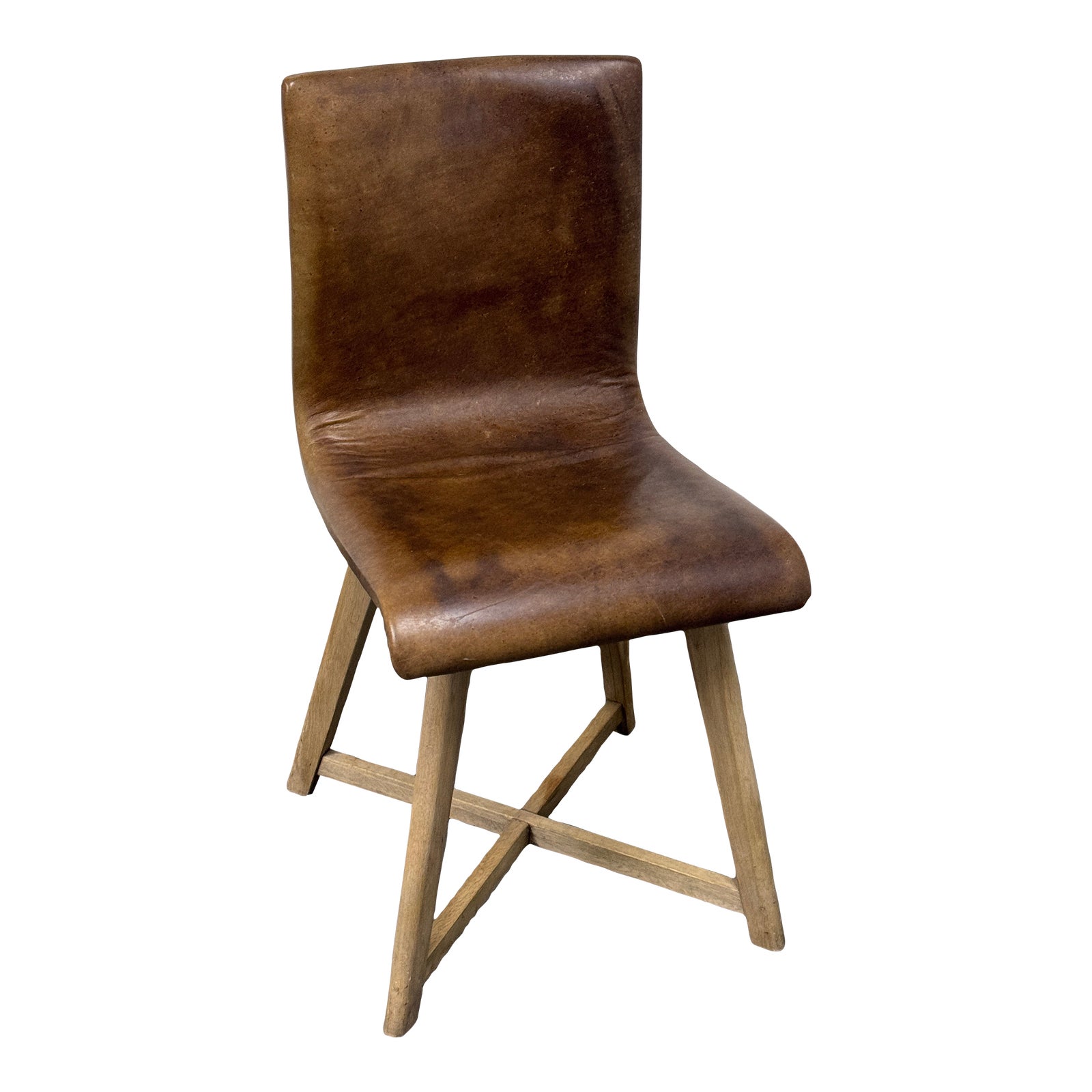 Palecek Rustic Brown Leather Side Chair. Original Price: $1,500 ...