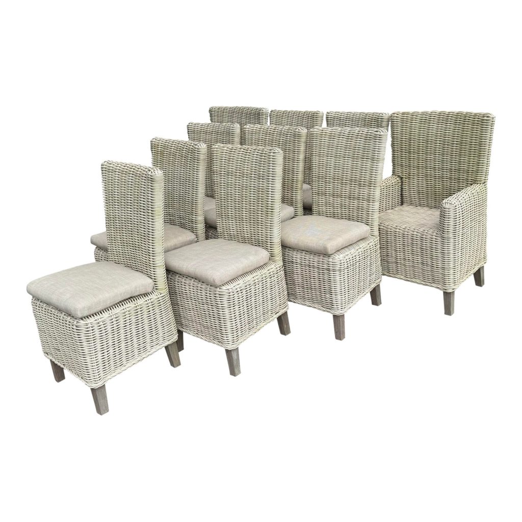 Restoration Hardware Majorca All-Weather Wicker Dining Chairs, a Set of ...