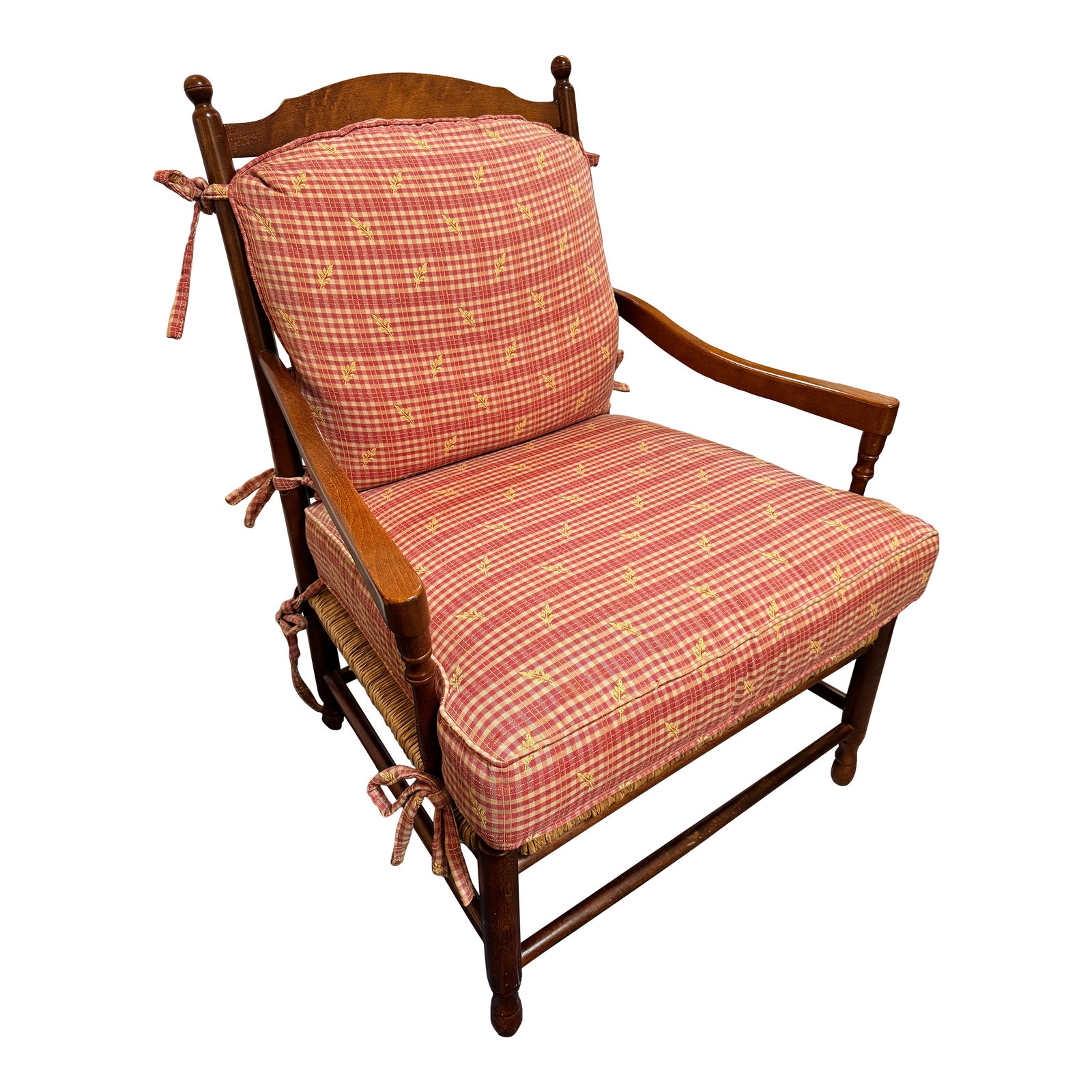 Wesley Hall Inc Walnut Ladderback Oversize Rush Club Arm Chair | Design ...