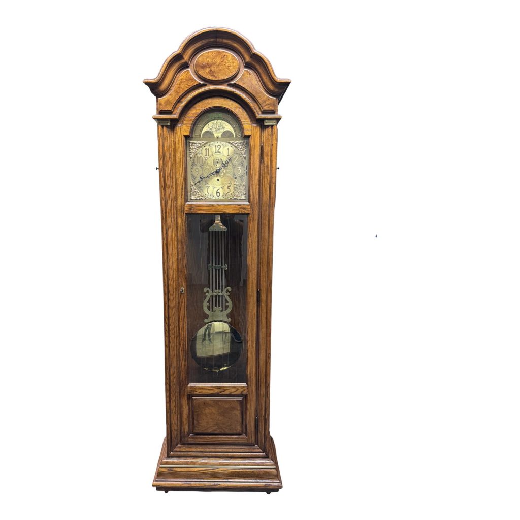 Ridgeway Oak Wood Grandfather Clock - 1945 - Design Plus Gallery