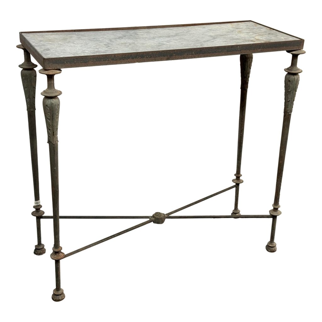 Antique European Marble + Cast Iron Console - Design Plus Gallery