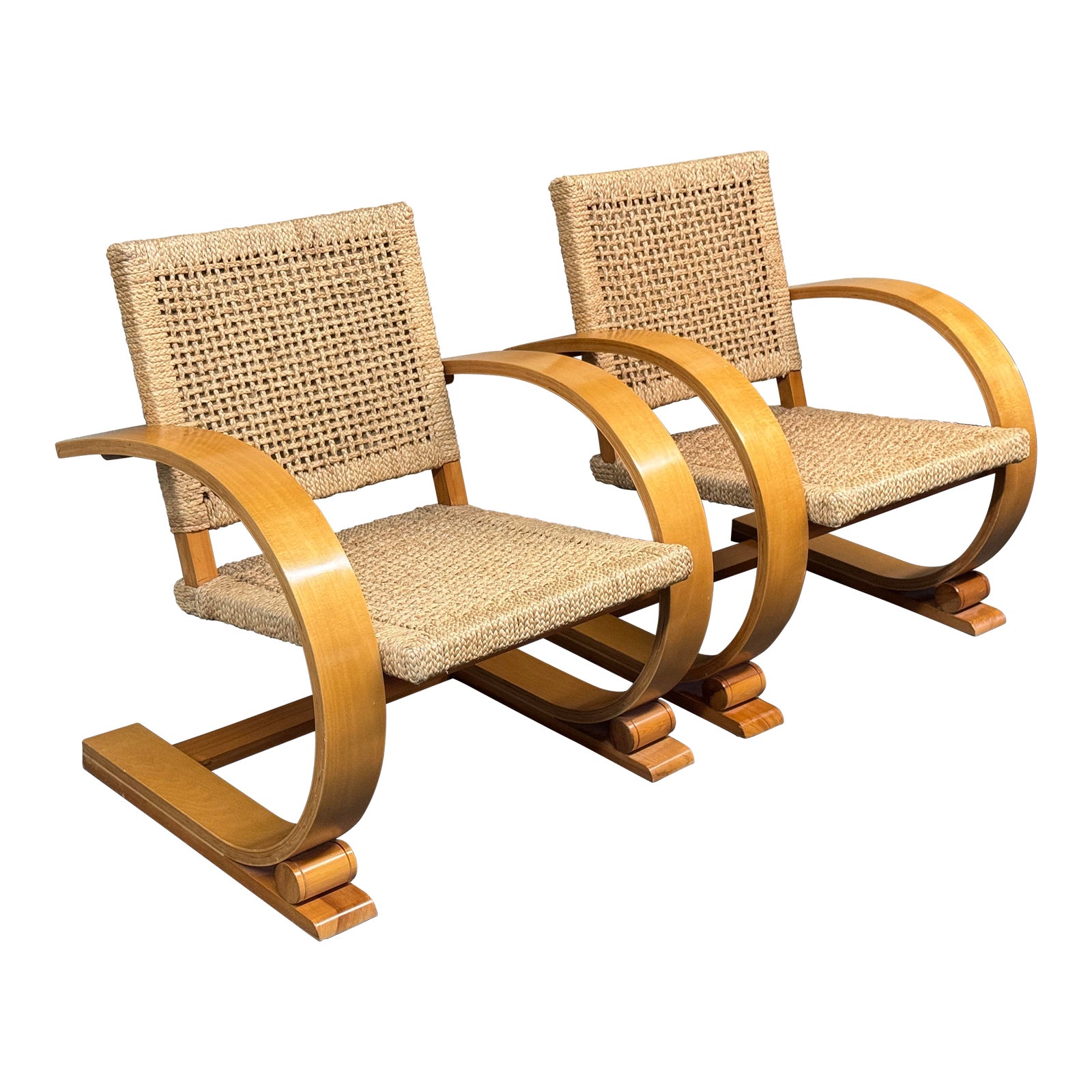 Mitchell Gold & Bob Williams Rope Chairs in the Style of Adrien Audoux ...