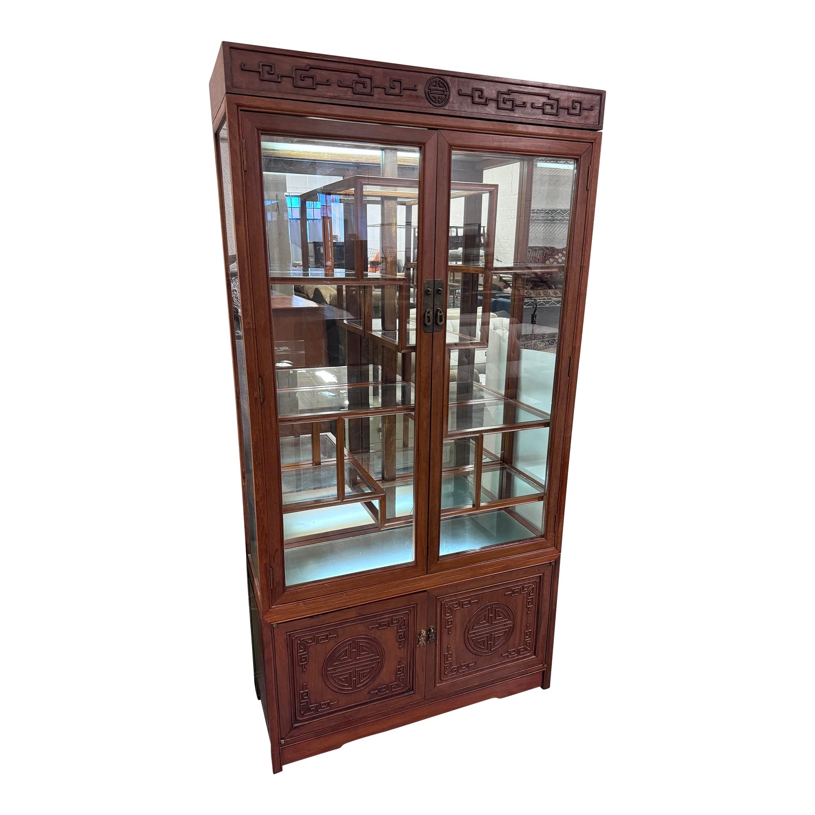 Rustic Glass Front Display Cabinet | Design Plus Gallery