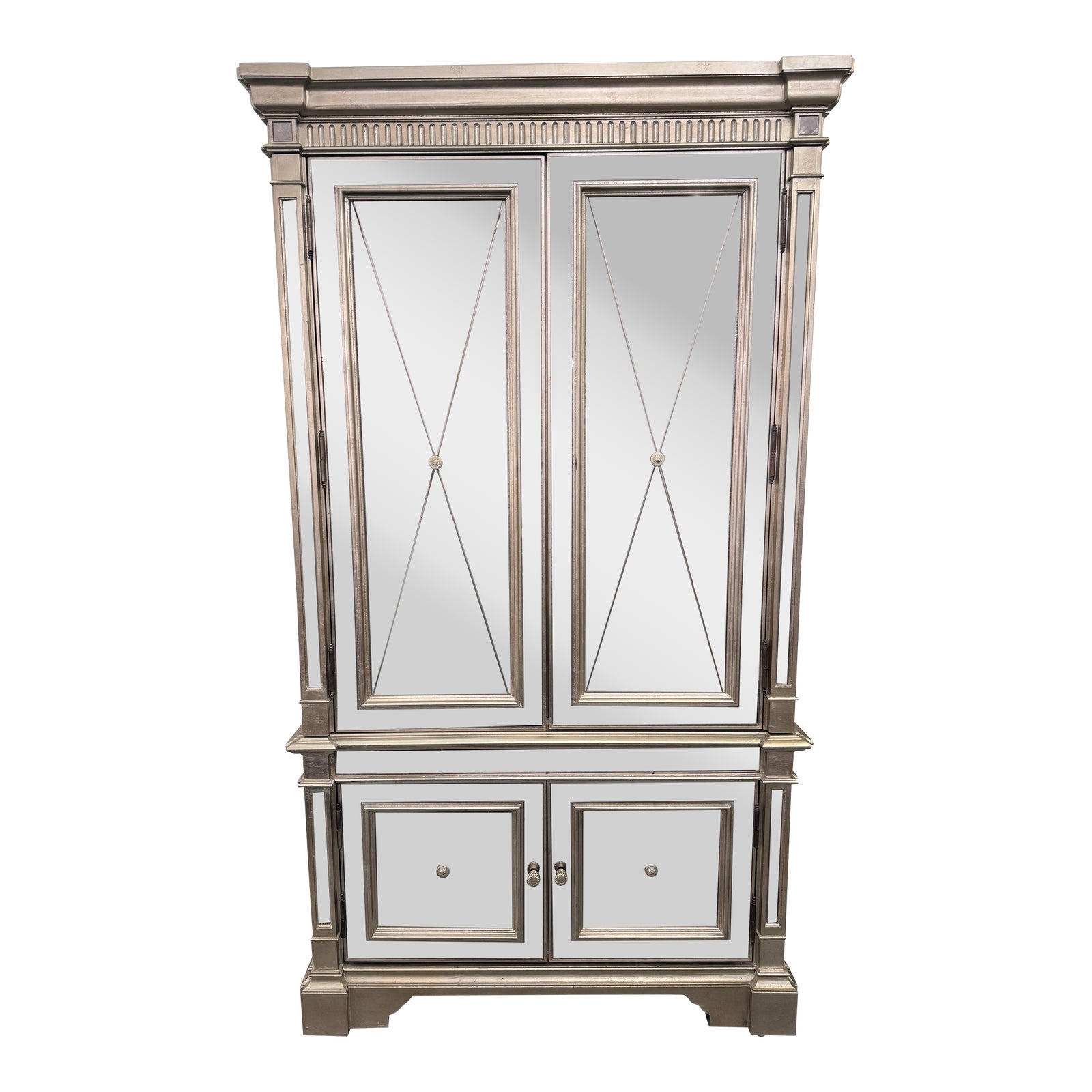 Neiman Marcus Amelie Mirrored Two Piece Armoire. Original Price 5 000 Design Plus Gallery