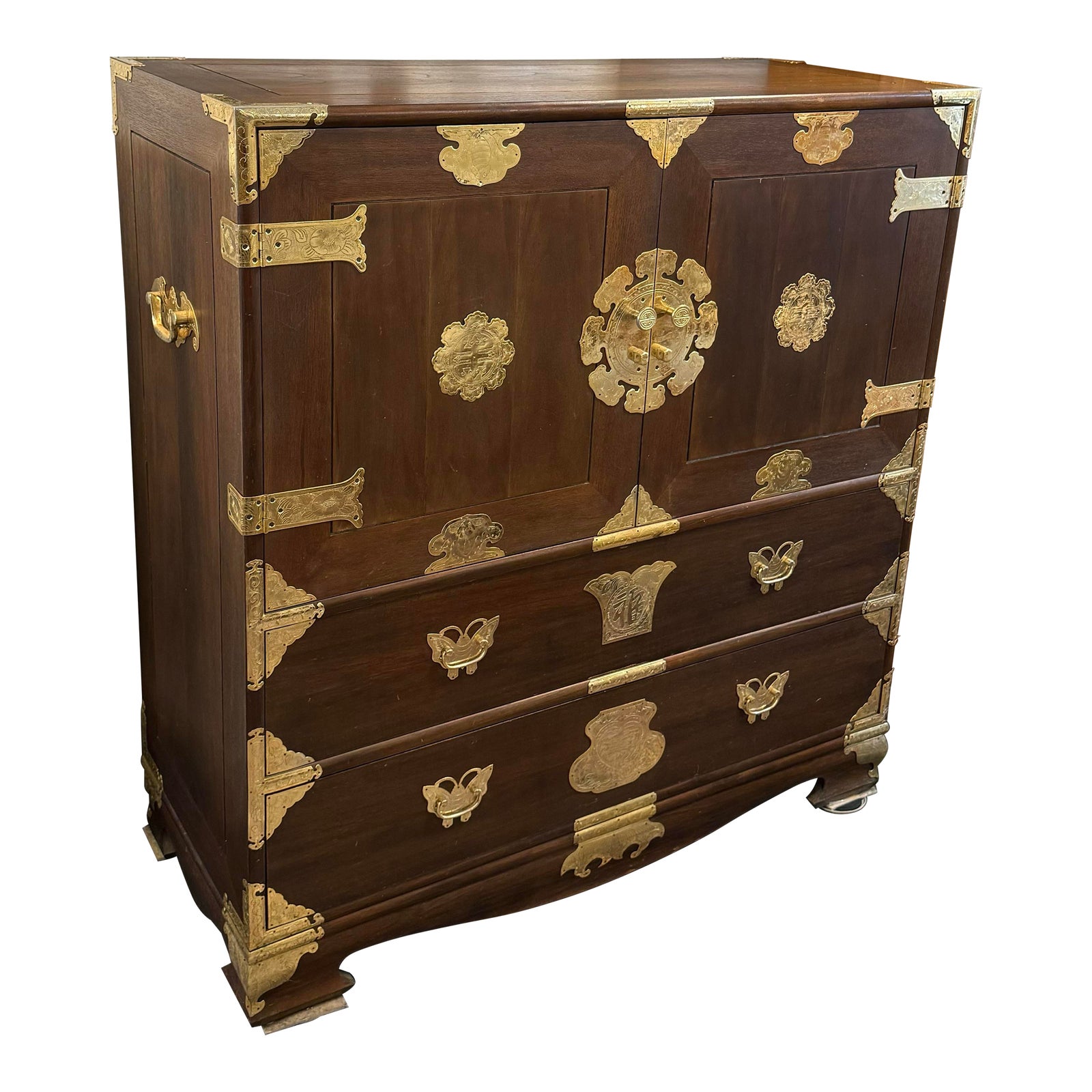 Korean Tansu Antique Korean Merchant's Chest / Tansu / Cabinet, Circa