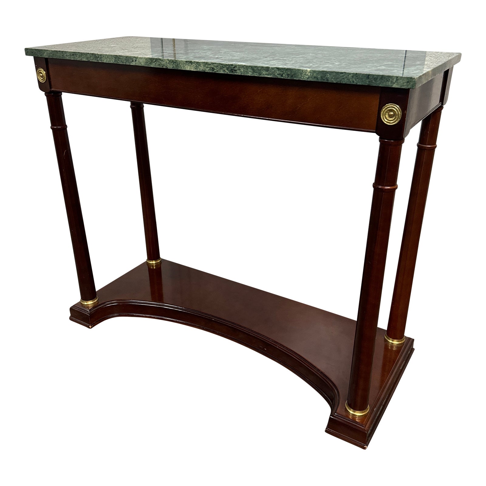 The Bombay Company Neoclassical Empire Style Mahogany Green Marble Foyer Console Table Design Plus Gallery