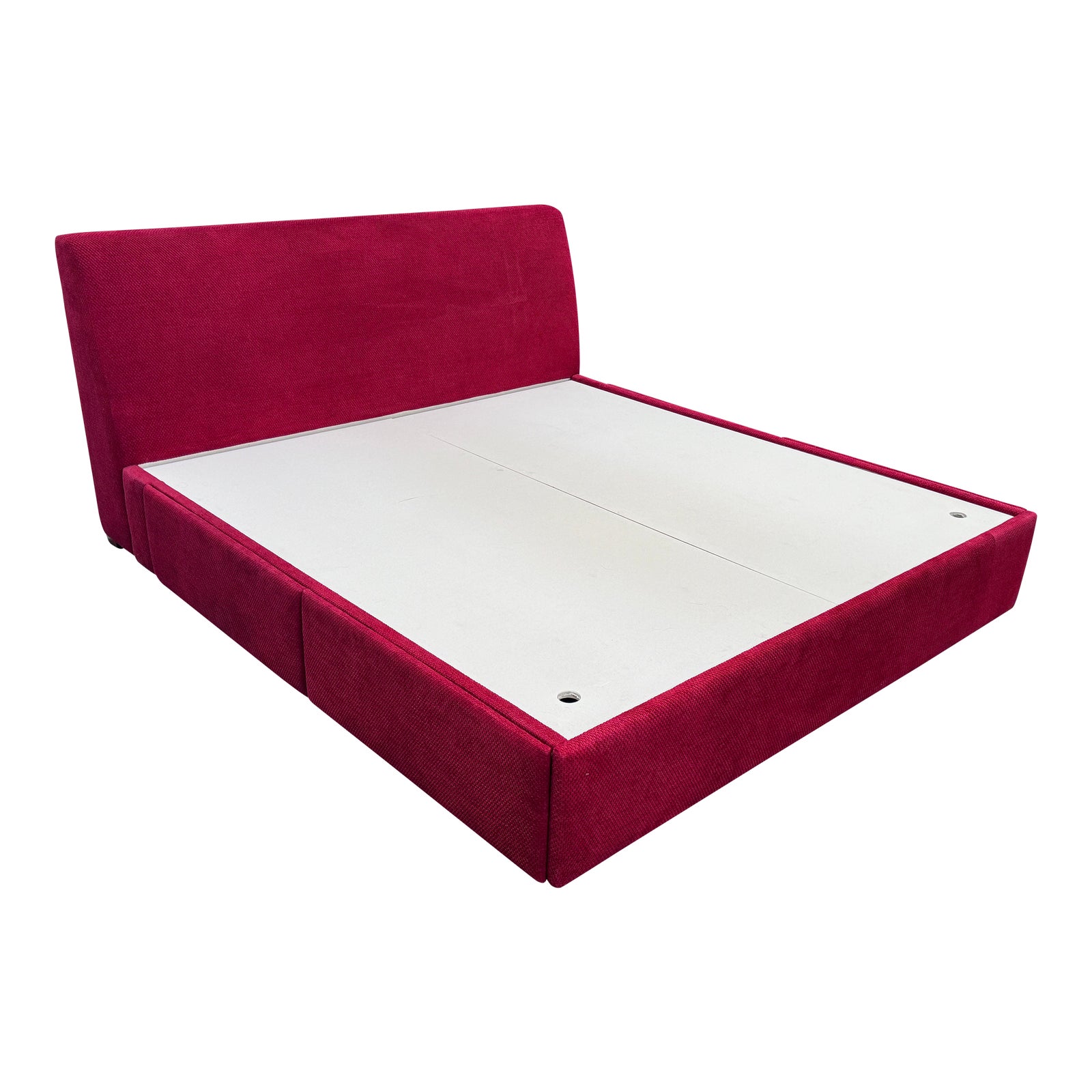 Eastern King Custom Design Cherry Red Chenille Storage Bed Frame Design Plus Gallery
