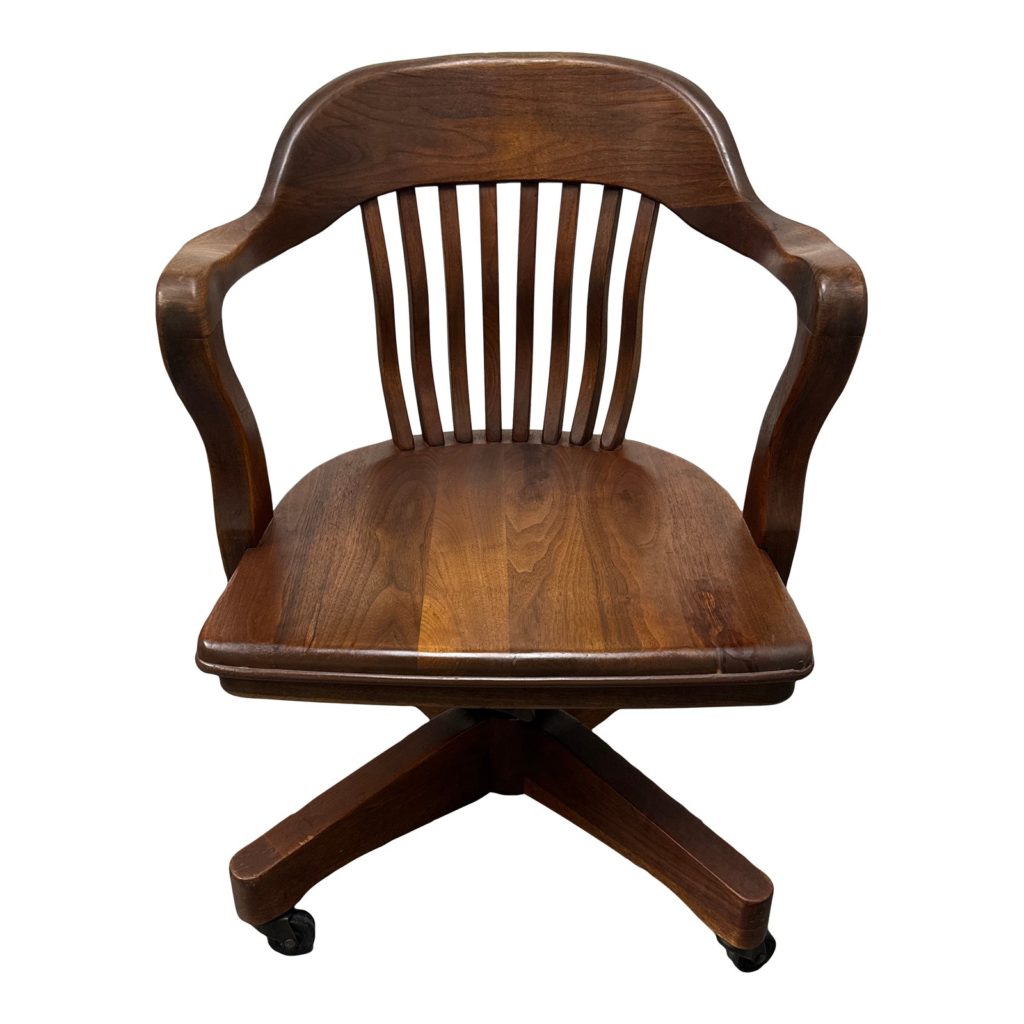 Mid 20th Century Bankers/ Library Wood Arm Chair - Design Plus Gallery