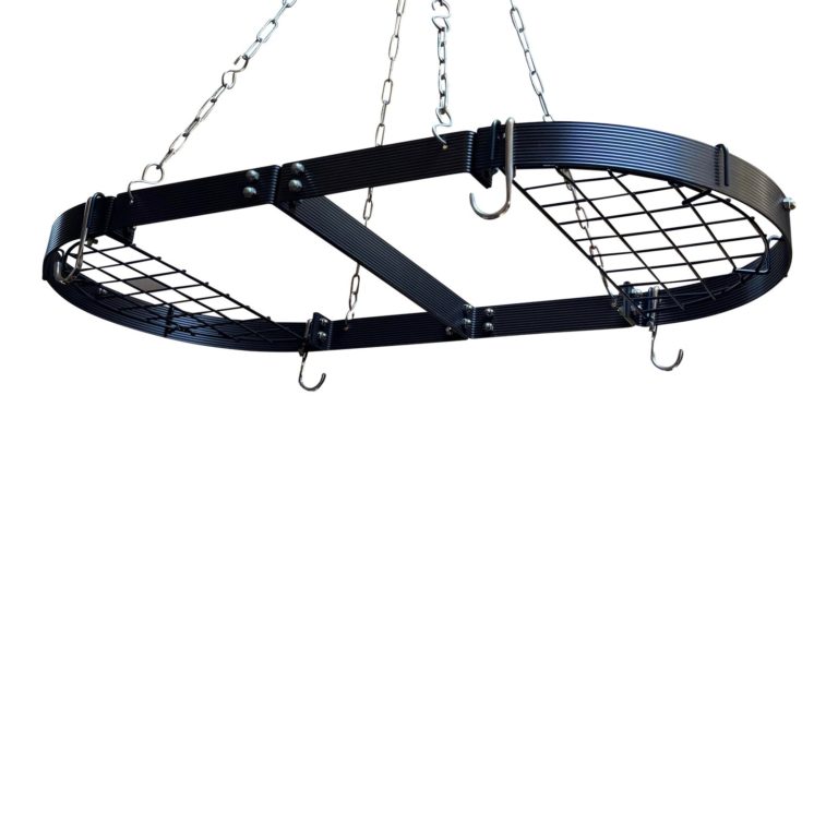 Contemporary Racetrack Hanging Pot Rack - Design Plus Gallery