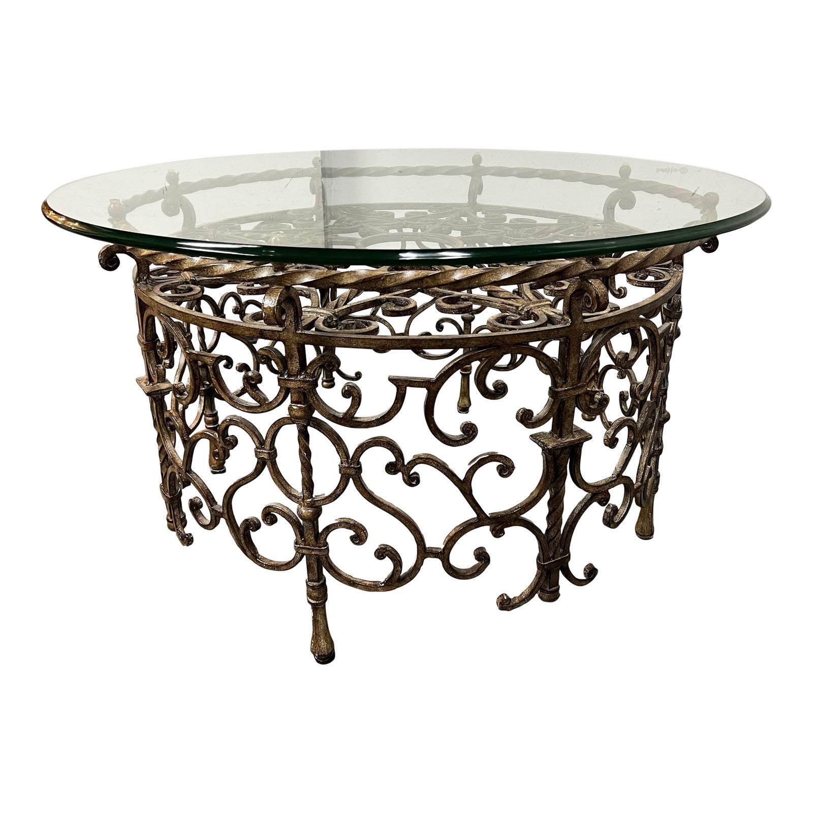 Horchow Spanish Style Iron + Glass Coffee Table. Original Price: $1.250 ...
