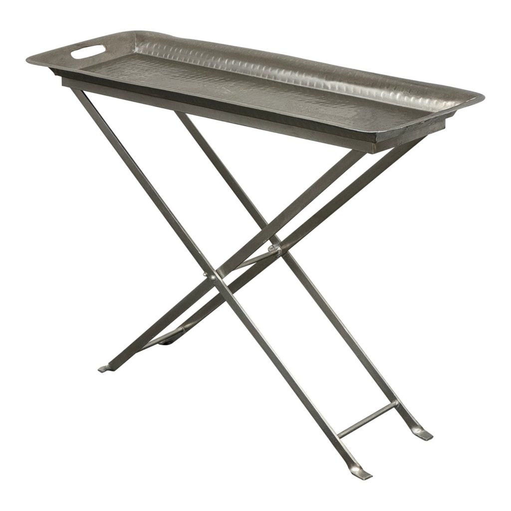 Hammered Metal Collapsible Tray Table | Design Plus Gallery