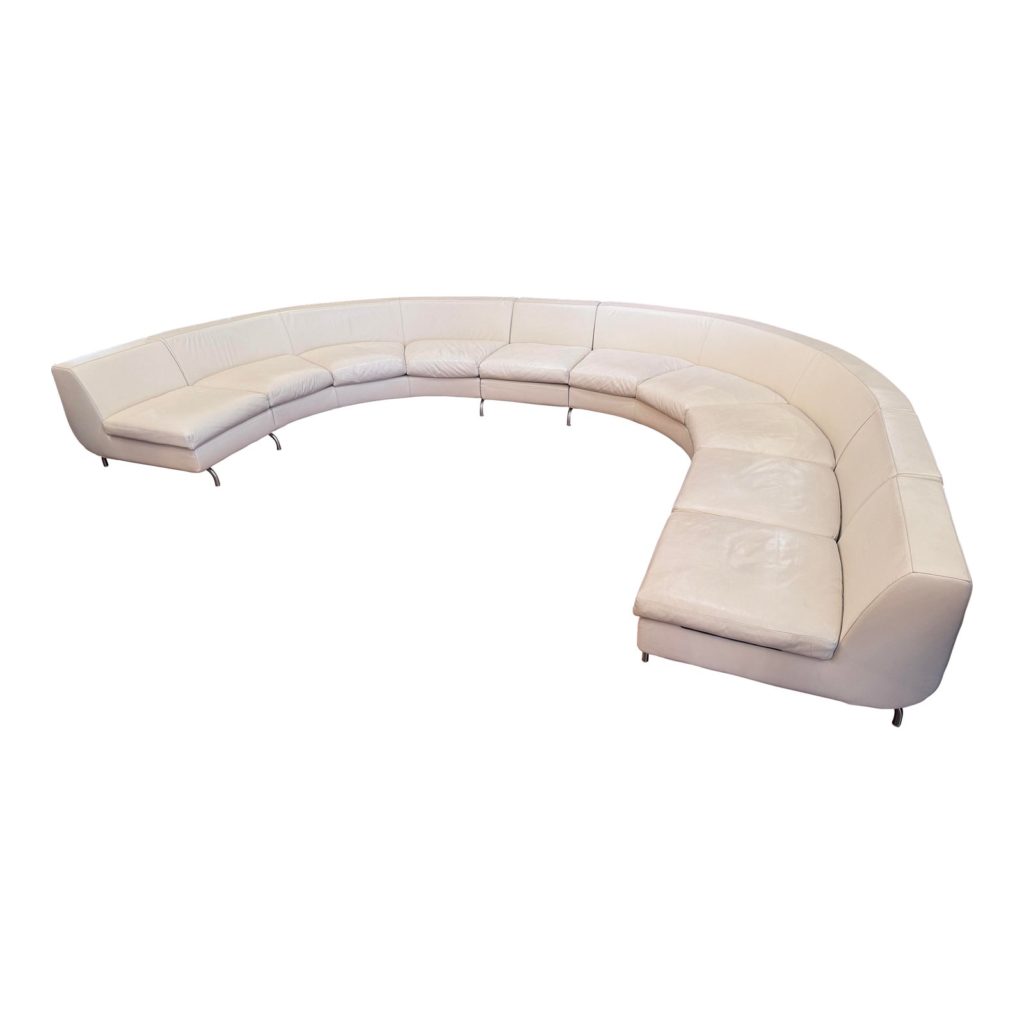 Minotti Six Piece Leather Modular Dubuffel Curved Sofas Set. Original ...