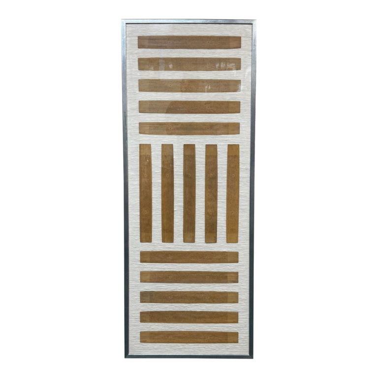 Burmese Buddhist Scripture on Palm Leaf Collage, Framed - Design Plus ...