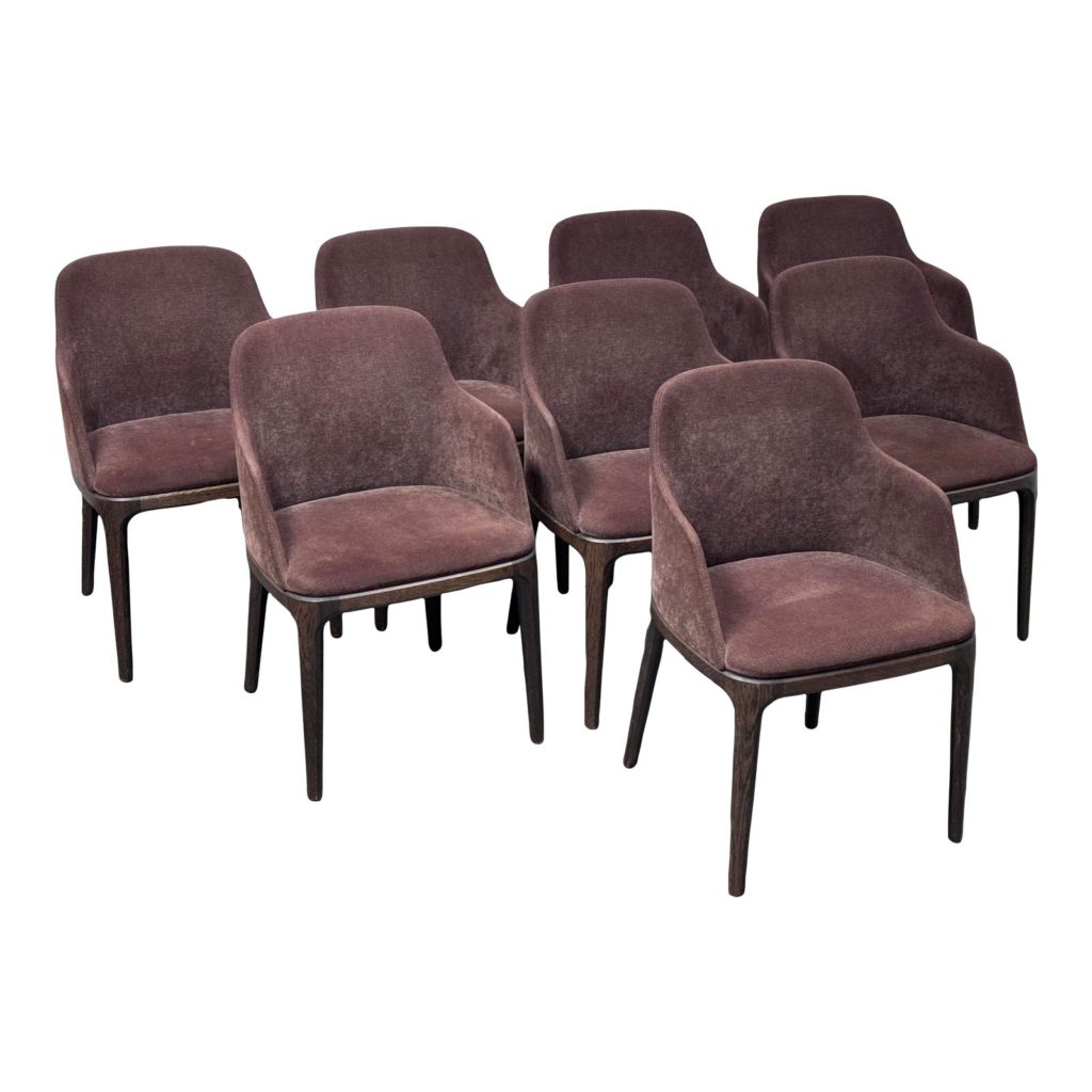 Poliform Emmanuel Gallina Grace Arm Chairs, Set of Eight. Original ...