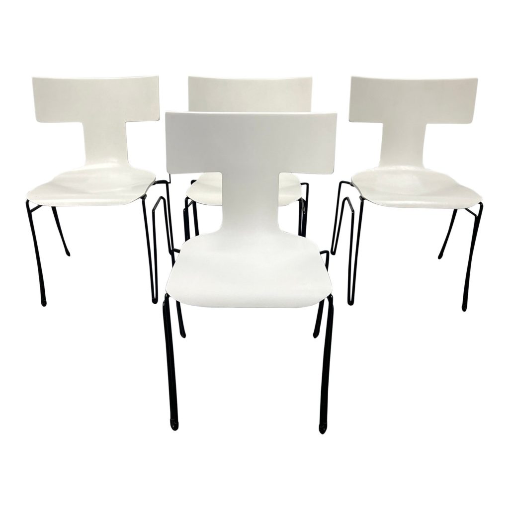 John Hutton for Donghia White Klismos Dining Chairs, Set of Four ...