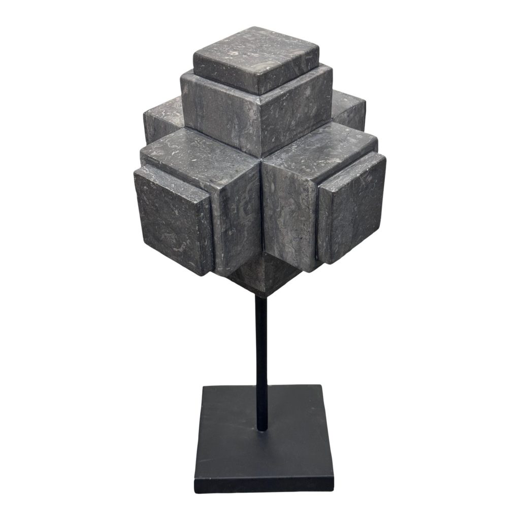 Noir Trading Company Black Granite Cube Sculpture - Design Plus Gallery