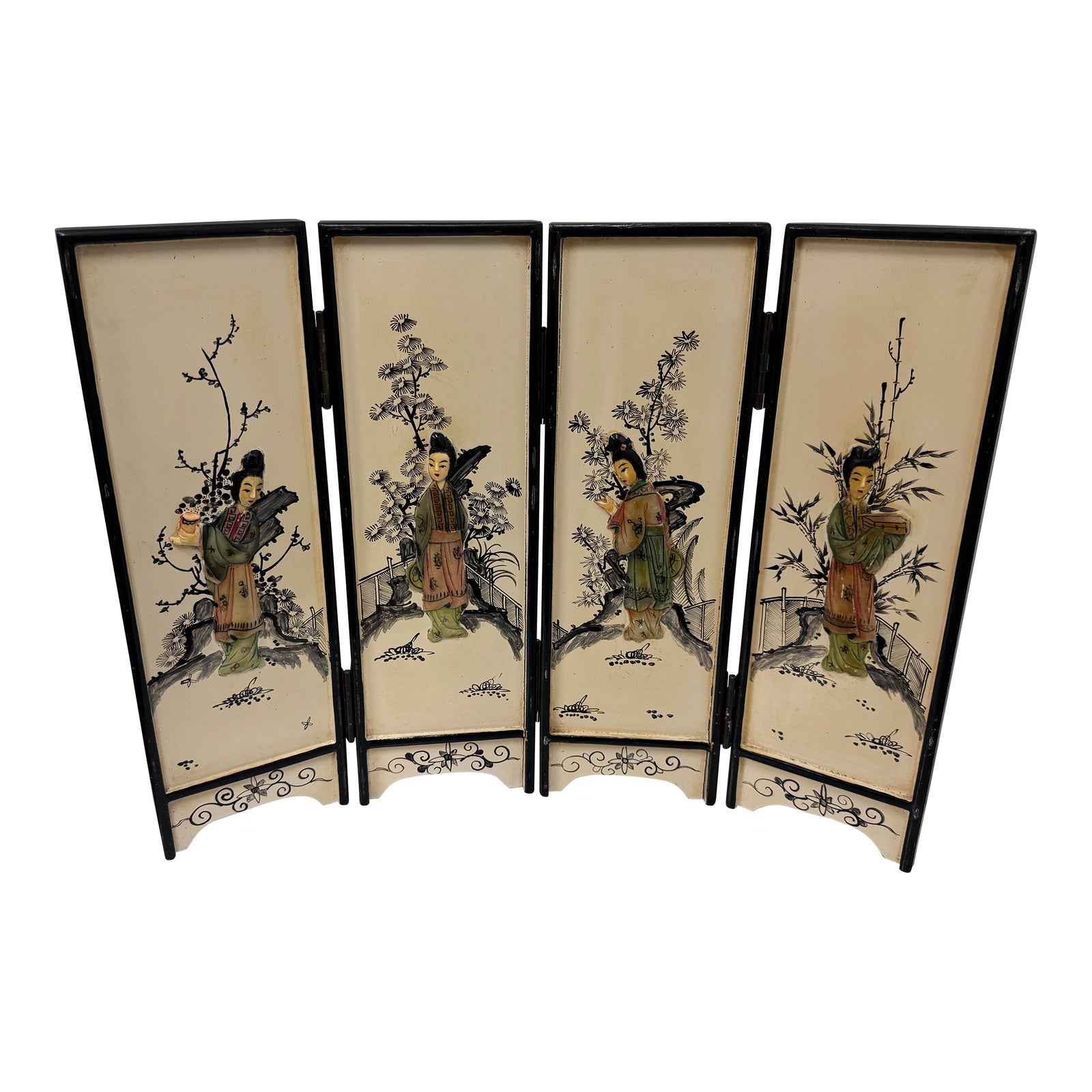 four-panel-chinese-2-d-screen-for-table-top-9762 - Design Plus Gallery