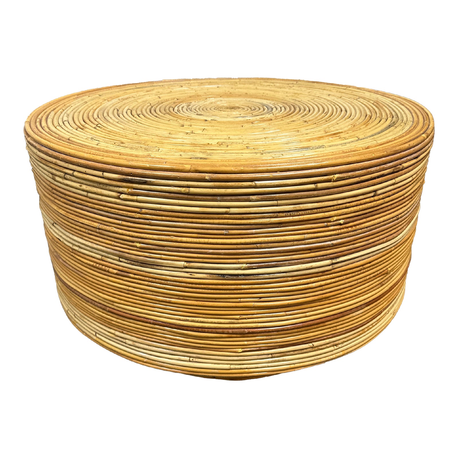 Vintage Boho Round Drum Coffee Table - Design Plus Gallery