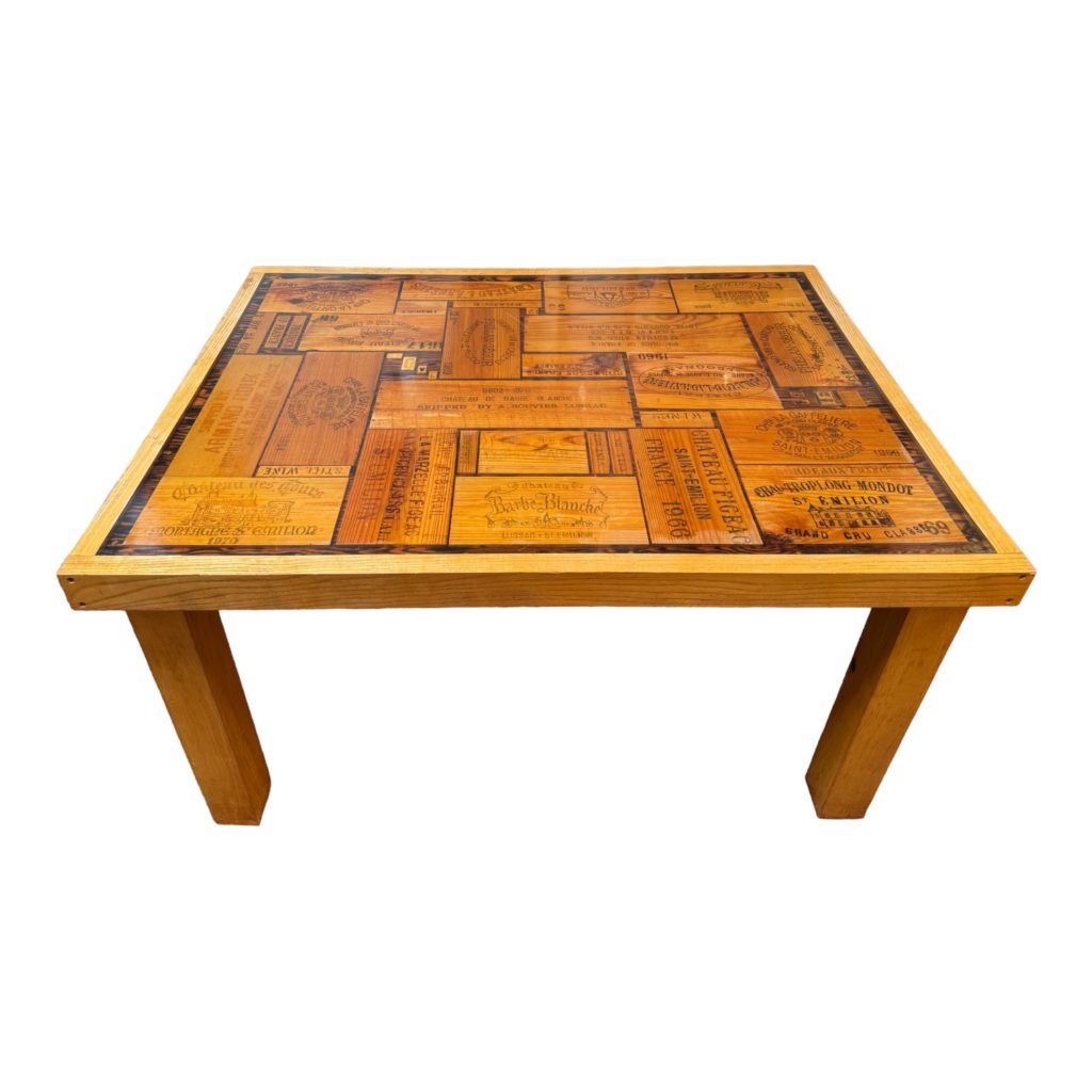 Vintage French Wine Crate Dining + Tasting Table - Design Plus Gallery