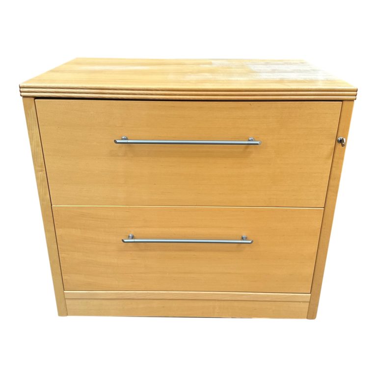 Contemporary Maple Finish Filing Cabinet - Design Plus Gallery