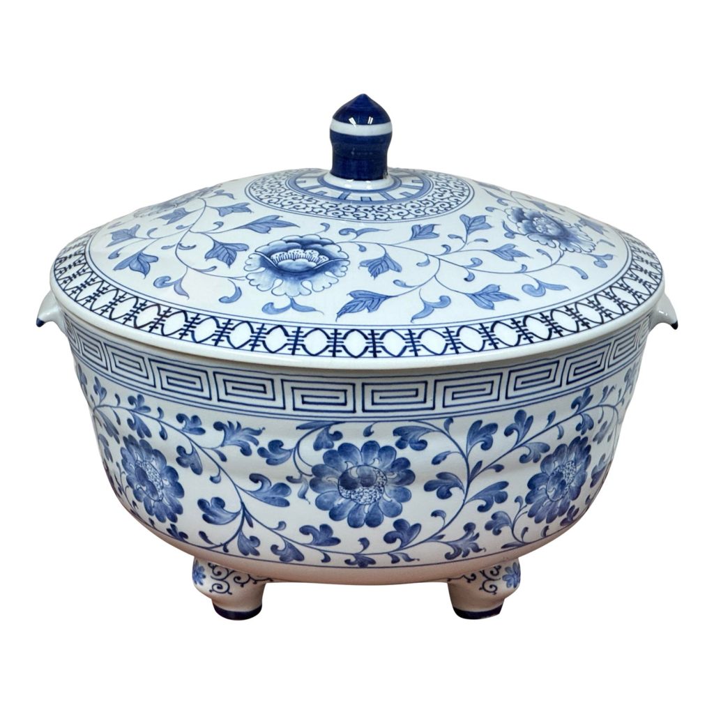 Porcelain Ming Style Serving Bowl - Design Plus Gallery