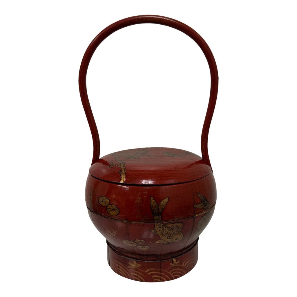 Red Lacquer Chinese Wedding Basket - Design Plus Gallery