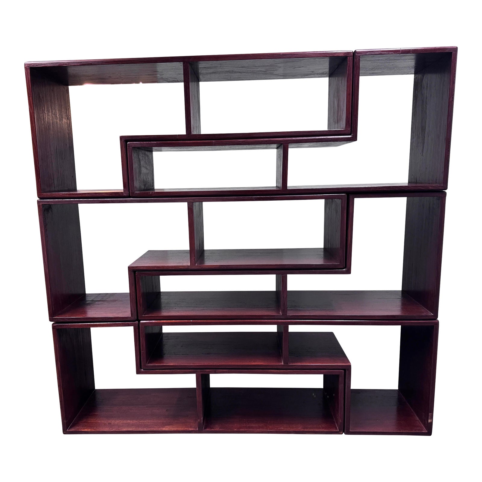unique-modular-rosewood-bookshelf-six-piece-2716 - Design Plus Gallery