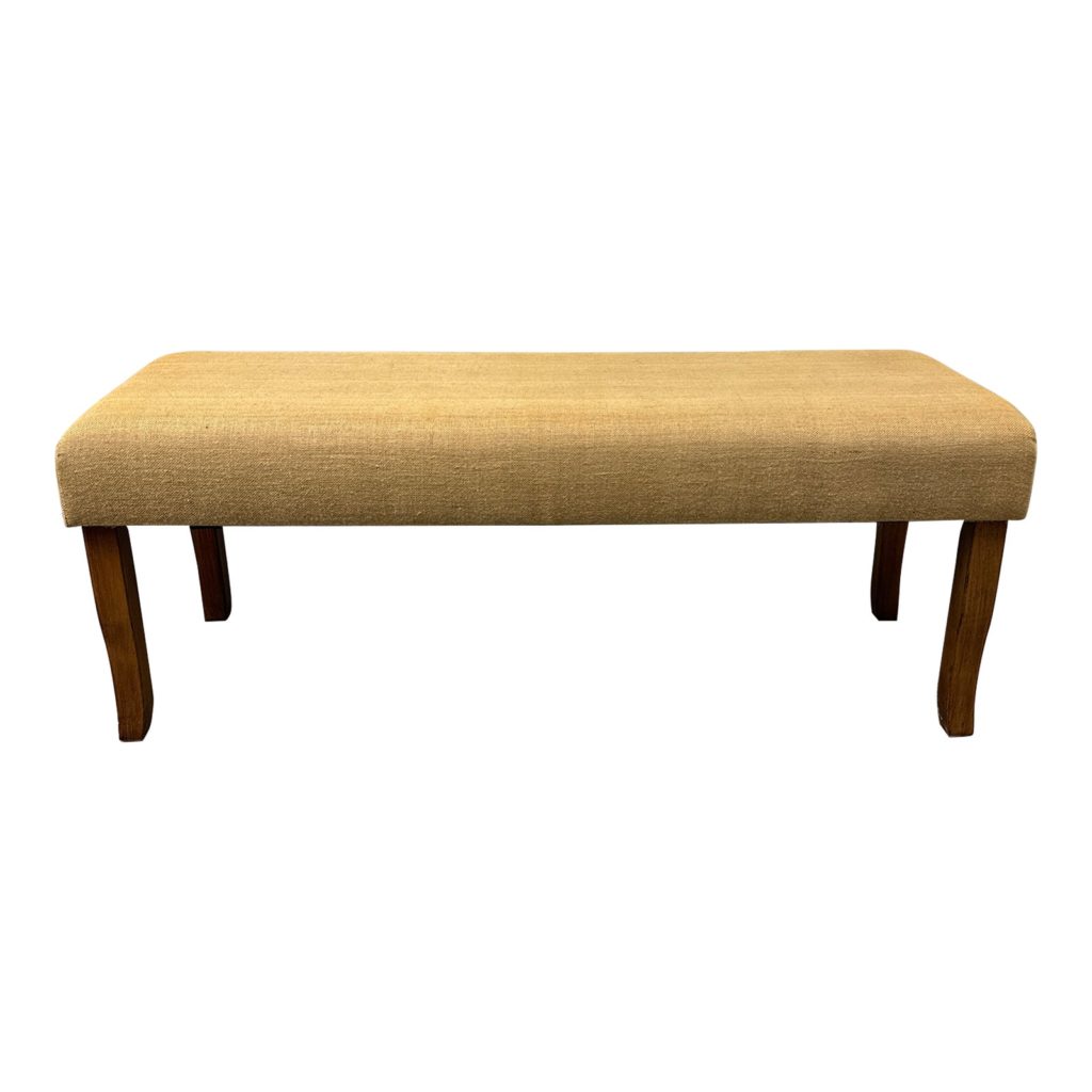 Contemporary Burlap Padded Seat Bench - Design Plus Gallery