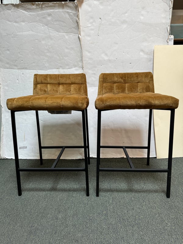 CB2 Gabe Tufted Low-Back Counter Stools, Pair. Original Price: $860 ...