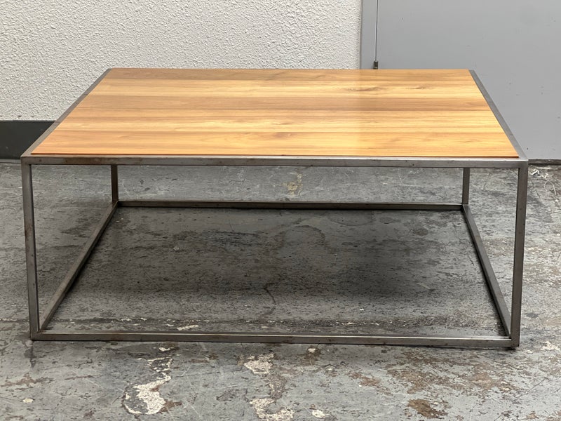Steel Frame With Custom Wood Coffee Table - Design Plus Gallery